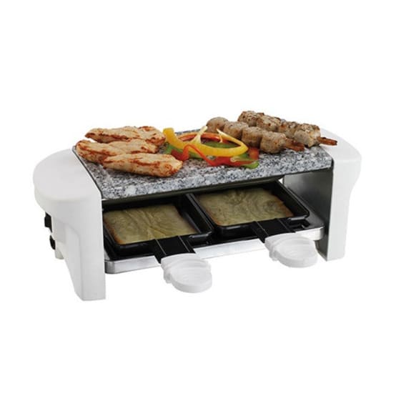 Appareil à raclette & pierrade pour 2 personnes blanc 350W - Gamm vert
