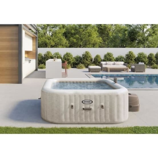Spa gonflable carré INTEX CHEVRON - 6 places - 2x2m - Beige - Gamm vert