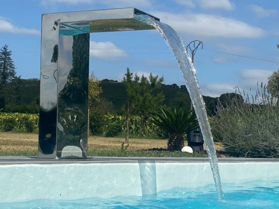 Cascade Inox Fontaine Piscine Bassin Modèle Demi Cube Hauteur 70cm ...