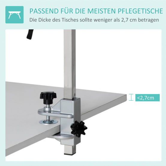 Potence Toilettage Aluminium Pliable Chien Réglable avec Sangle Argent ...