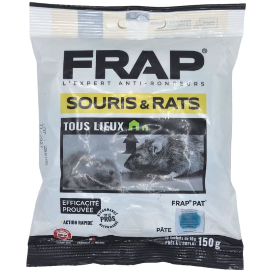 Appât anticoagulant en pâte fraîche pour rats et souris, Frap Pat ...