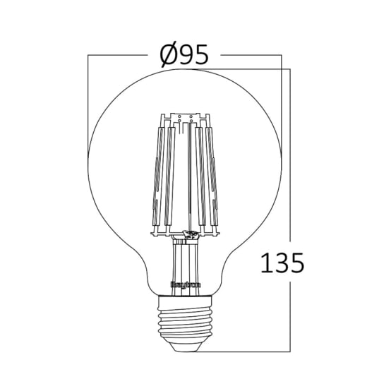 Ampoule LED G95 filament 6W E27 2200K Dimmable - Gamm vert