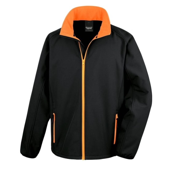 Veste Softshell Homme Result Core Printable Noir / Orange L - Gamm vert