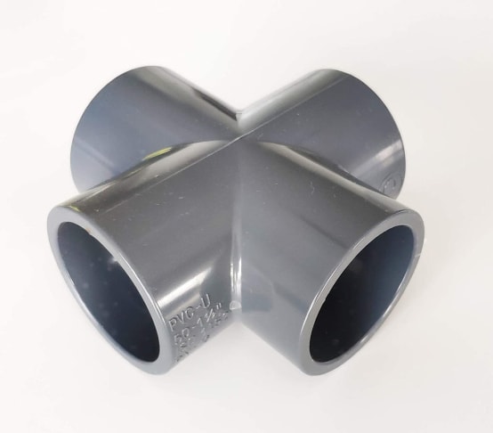 Croix 90°PVC Pression 50mm PN16 Femelle Ø 5cm - Gamm vert