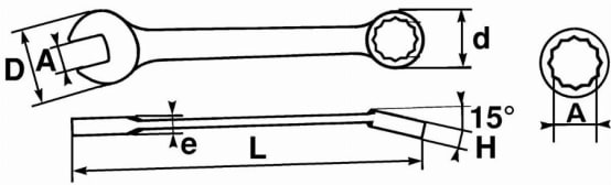 Cle mixte 32 mm SAM - 50A32 - Gamm vert