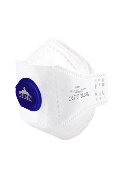 Masque Pliable à Plat Eagle Ffp2 à Valve Dolomite - Blanc - Portwest - Gamm vert