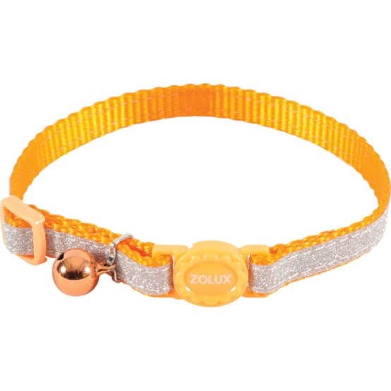 zolux - Collier SHINY nylon réglable de 17 à 30 cm orange pour chat ...