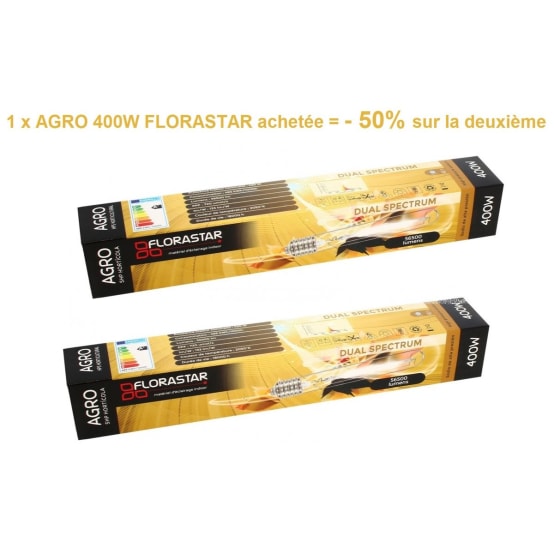 Pack lampes AGRO 400W FLORASTAR - 50% sur la 2ème - Gamm vert