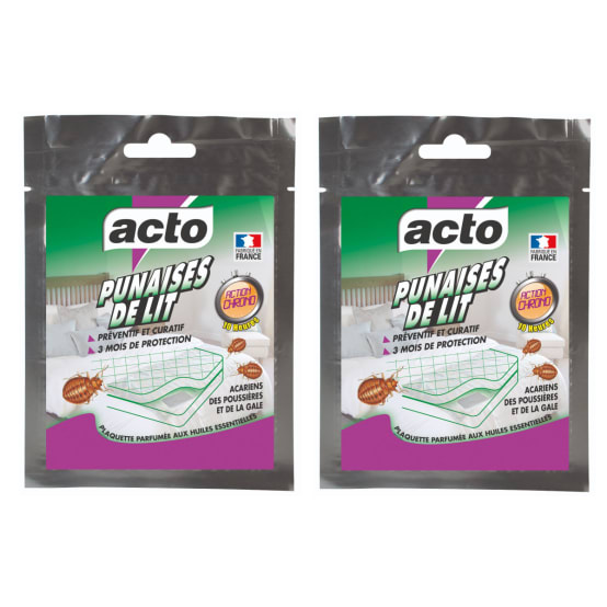 ACTO Plaquette Punaises de Lit - Lot de 2 : Répulsif et Insecticide ...