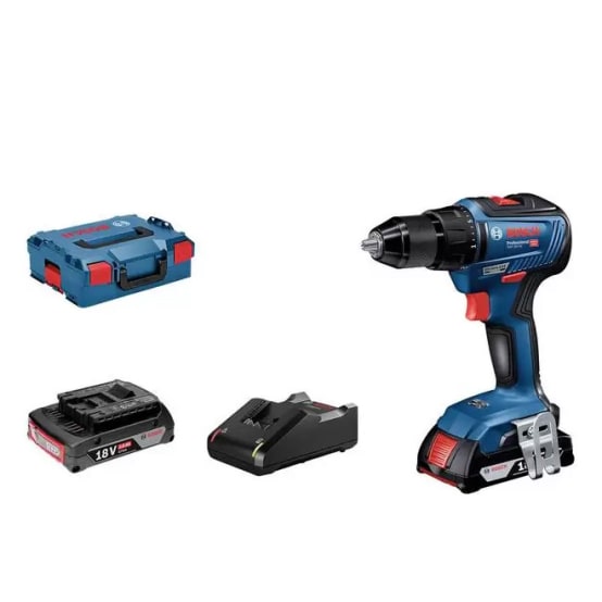 Perceuse visseuse sans fil GSR 18V-55 - BOSCH - avec 2 batteries 18V 2.0 Ah + Chargeur + L-Boxx ...