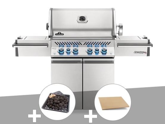 Barbecue à gaz Prestige Pro 500 + Plateau charbon + Pierre à pizza ...