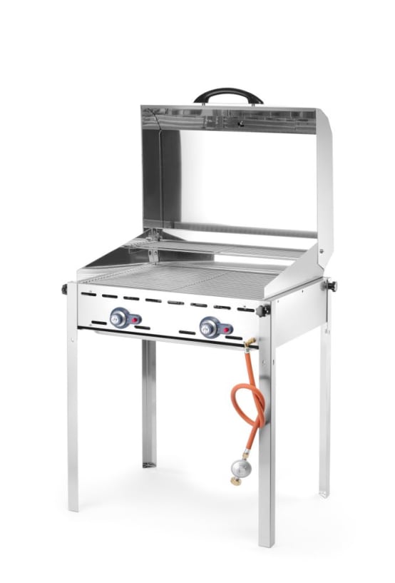 Barbecue Green Fire avec 2 brûleurs Profi Line Plaque et grille en fonte émaillée GN 1/1 - Hendi ...