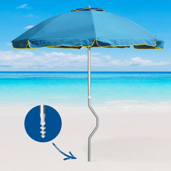 Parasol de plage 220 cm avec fixation à vis hélicoïdale Calma - Gamm vert