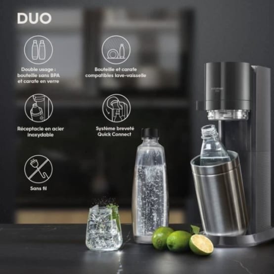 Machine a Soda Machine a eau pétillante SODASTREAM - DUO Noire - 2 ...