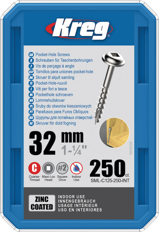 Vis zinc KREG 32 mm avec filetage grossier - Boite de 250 vis - SML ...