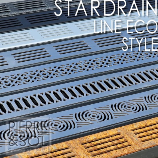 Caniveau étroit 6,5 cm Grille INOX Style - StarDrain - LINE ECO - Inox ...