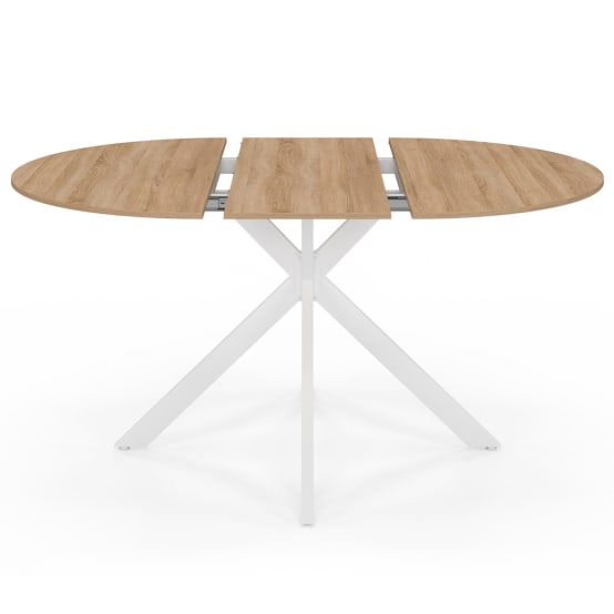 Table à manger extensible ronde ALIX 4-8 personnes pied araignée bois ...