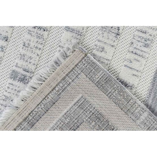 Tapis Tissé Géométrique "Sarai" Gris 160 x 230 cm - Gamm vert