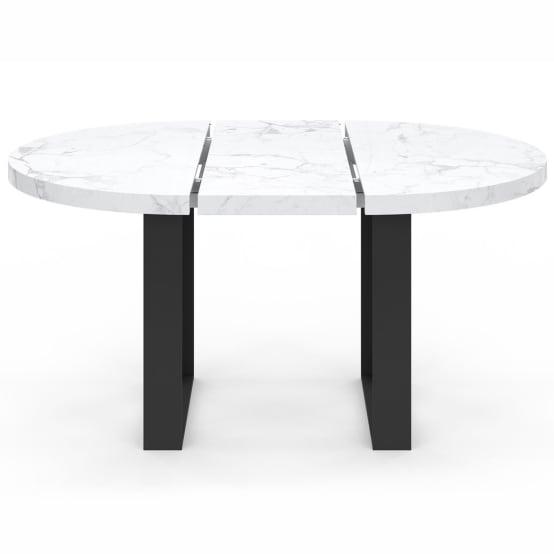 Table à manger extensible ronde PHOENIX 4-6 personnes plateau effet ...