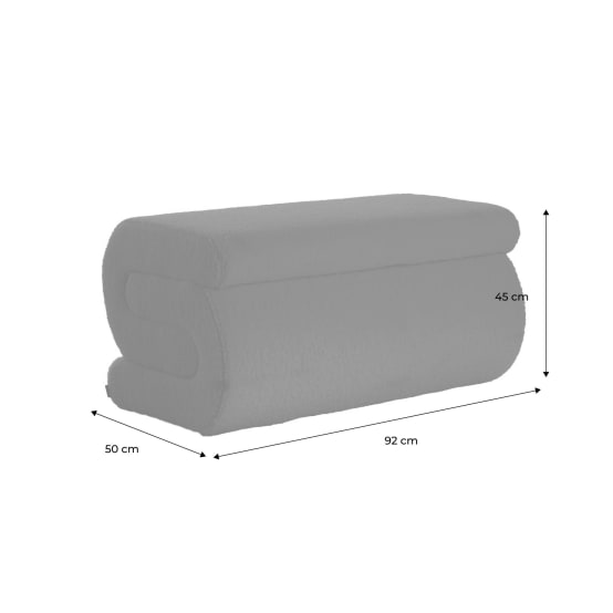 Banc design revêtement bouclette vert 1-2 places L 92 x P 50 x H 45cm ...