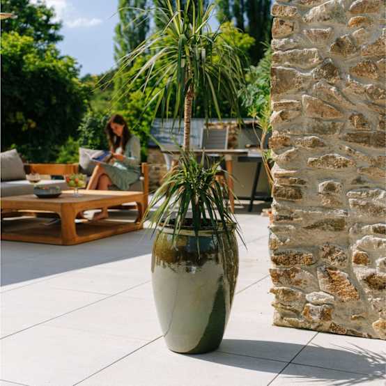 BACCHUS pot grande taille d'extérieur fait main en terre cuite émaillée ...