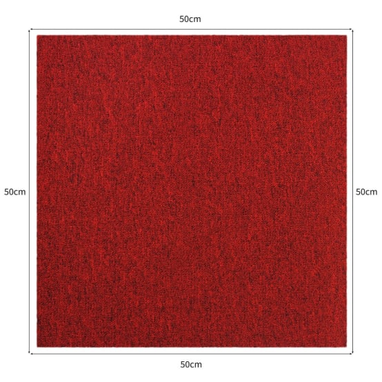 40 x Dalles de Moquette Rouge Écarlate 10m2 - Gamm vert