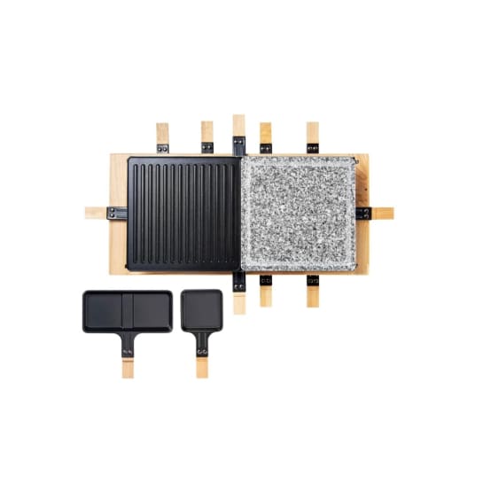 Appareil à raclette 8personnes 1500w + perre à griller ARG300BW Bestron ...