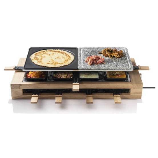 Appareil à raclette 8personnes 1500w + perre à griller ARG300BW Bestron ...