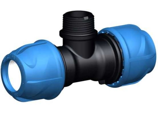 Té de transition 90° - iJoint - Ø 63 mm filetage mâle 2" GF Piping ...