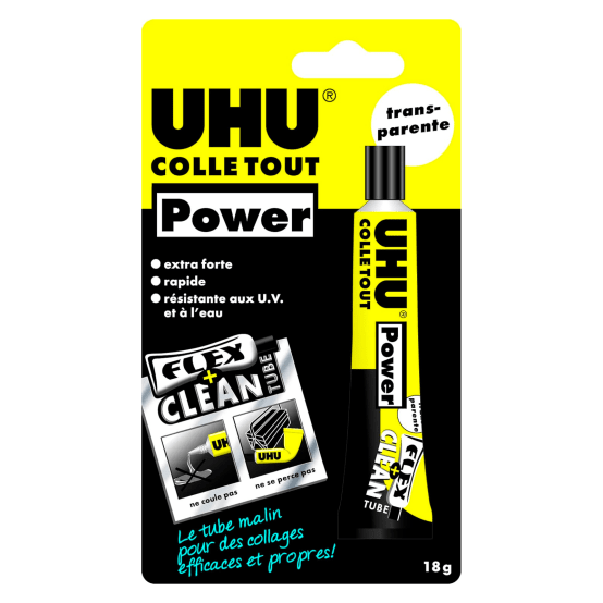 UHU Colle tout Power Flex + Clean - Colle liquide extra forte et rapide ...