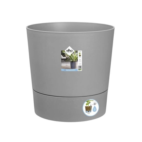 Elho - Pot De Fleurs - Greensense Aqua Care Rond 43 - Ciment Clair ...