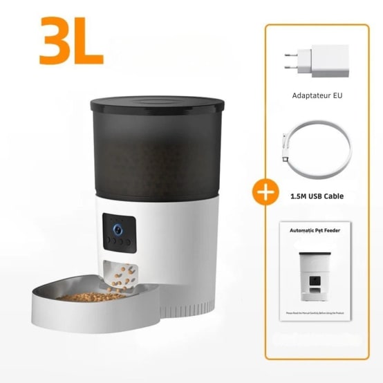 Distributeur de croquettes connecté 3L avec caméra HD – contrôle des ...