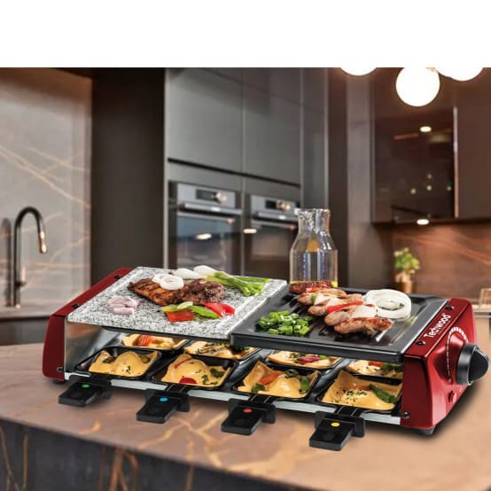Raclette-Grill-Plancha-Pierre de Cuisson, Techwood TRGP-885 1200 W ...