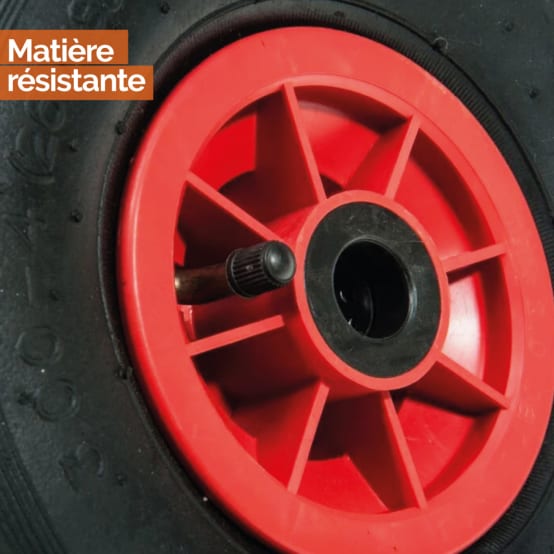 Roue gonflable pour chariot 26 x 8.5 cm - Axe 25 mm - Linxor - Gamm vert