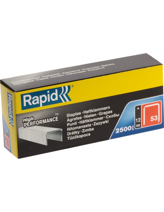 Agrafe N°53, 12mm, Galva 2500 Pièces - Rapid - Gamm vert