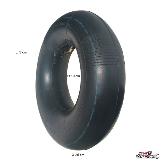 Chambre à air pour roue avec valve coudée 250 mm Noir - Gamm vert