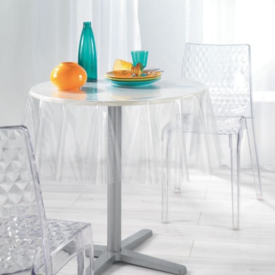 Nappe Ronde Cristal "Paillette" 140cm Transparent - Gamm vert