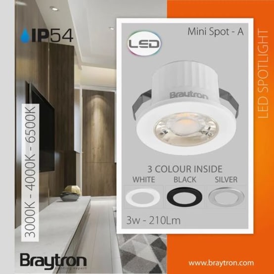 Mini spot LED rond 3 couleurs 3W 6500K IP54 - Gamm vert