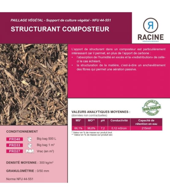 Structurant pour compost - Big bag 1 m3 - PRO33 - Gamm vert