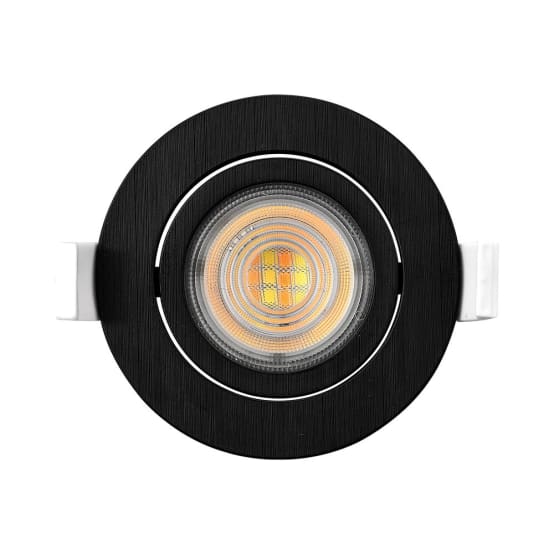 Lot de 50 spots LED encastrables 3en1 rond noir 7W IP20 - Gamm vert