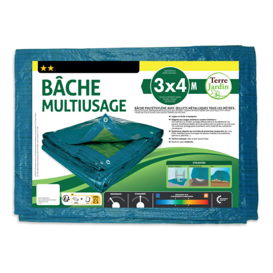 Bâche multi-usage 70g/m2 3 x 4 Bleu - Gamm vert