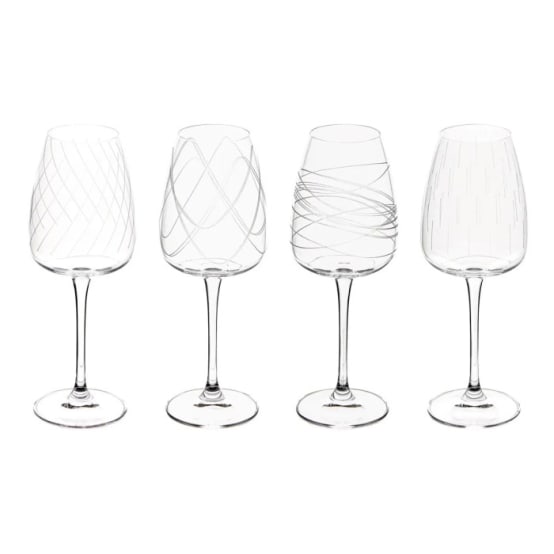 Lot de 4 Verres à Vin "Talia" 44cl Transparent - Gamm vert