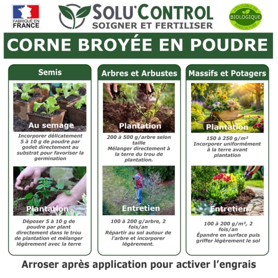 3 kg de Corne Broyée en Poudre SoluControl - Formulation haute qualité ...