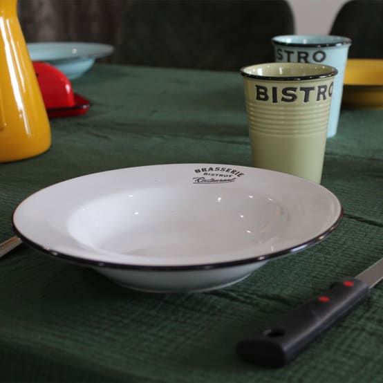 Assiettes colorées Brasserie bistrot (Lot de 6) Assiettes creuses - 22 ...