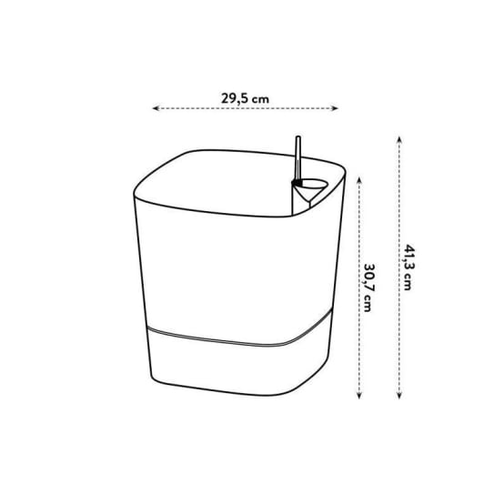 Elho - Pot De Fleurs - Greensense Aqua Care Carre 30 - Ciment Clair ...
