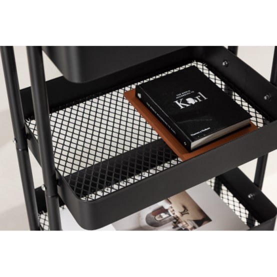 Étagère 4 Niveaux en Métal "Manaus" 104cm Noir - Gamm vert