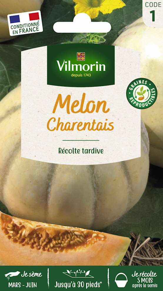 Melon Charentais série 1 sachet graines 3 g - Vilmorin - Gamm vert
