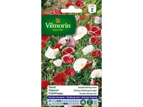Pavot double Shirley varie série 2 sachet graines 2 g - Vilmorin - Gamm ...