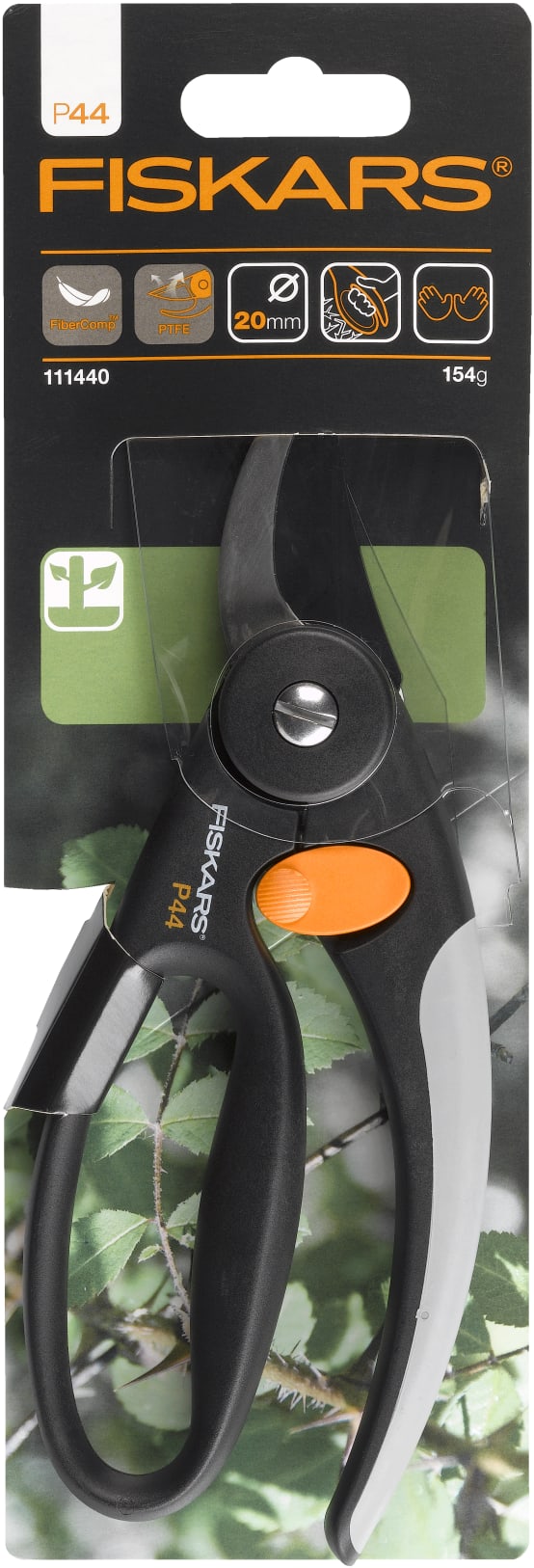 Fiskars - Sécateur Elégance P44 à lame franche Ø 20 mm - Gamm vert