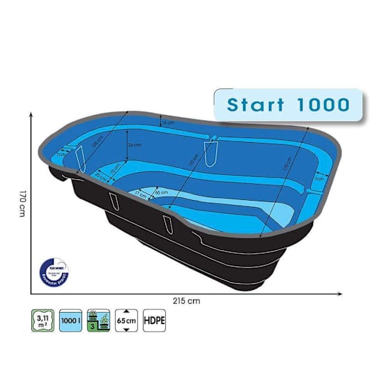 Bassin de jardin préformé Start 1000L – Ubbink - Gamm vert